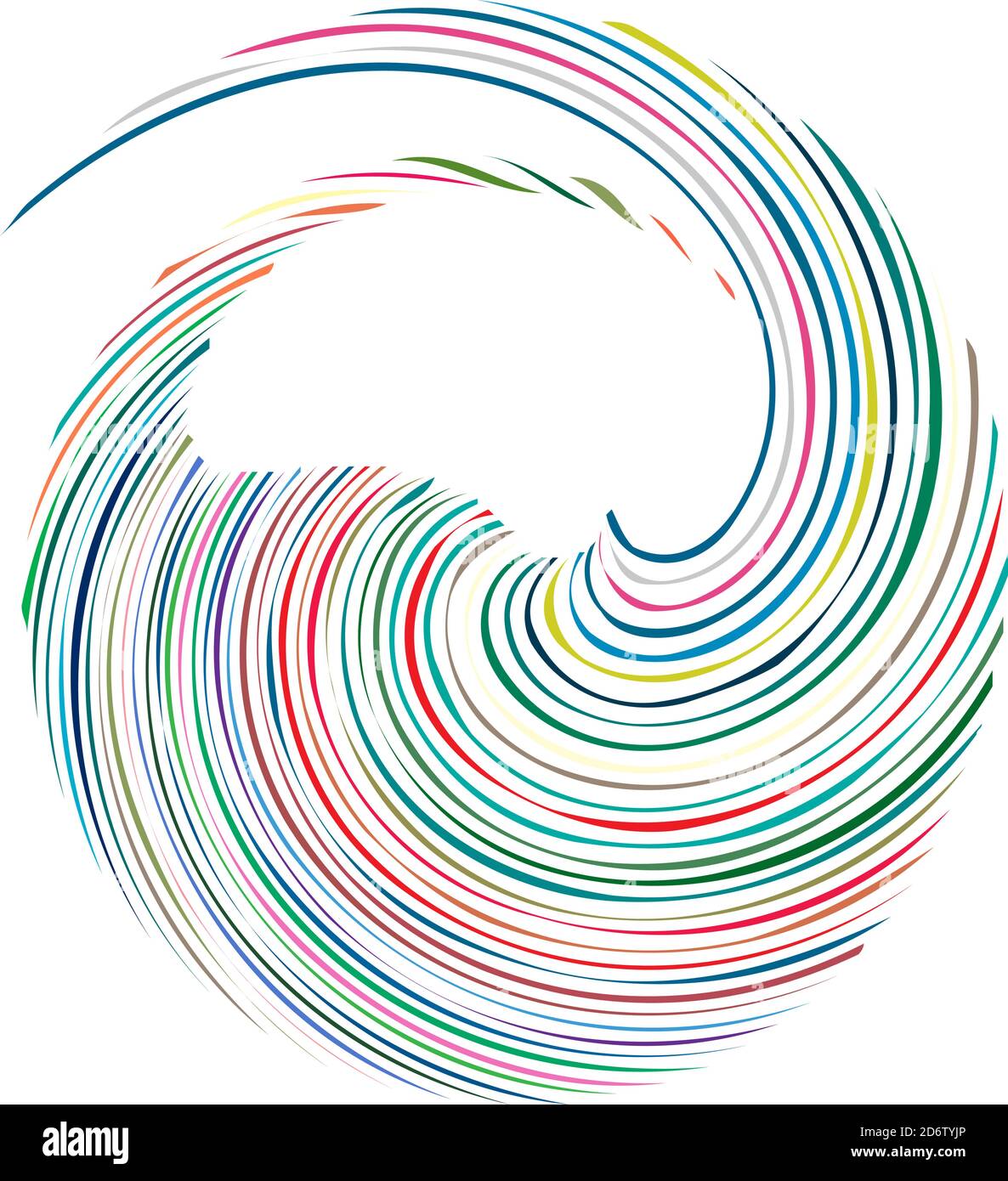 Circular Spiral, swirl, twirl design element. Concentric, radial and ...