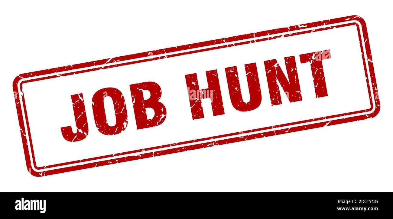 job hunt stamp. square grunge sign isolated on white background Stock ...