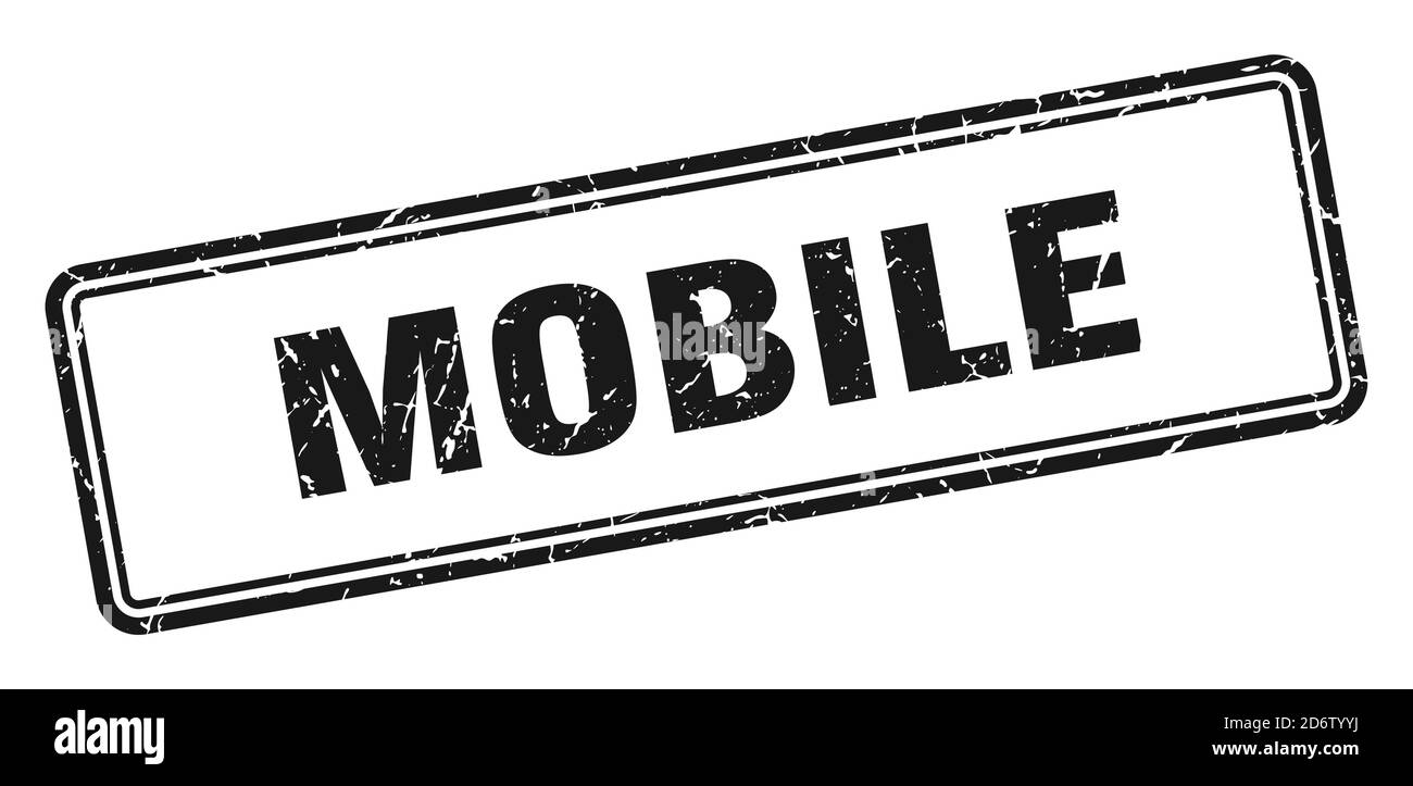 mobile stamp. square grunge sign isolated on white background Stock ...