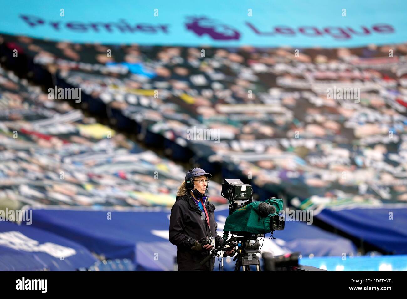 A television camera pitch side before the Premier League match at The ...