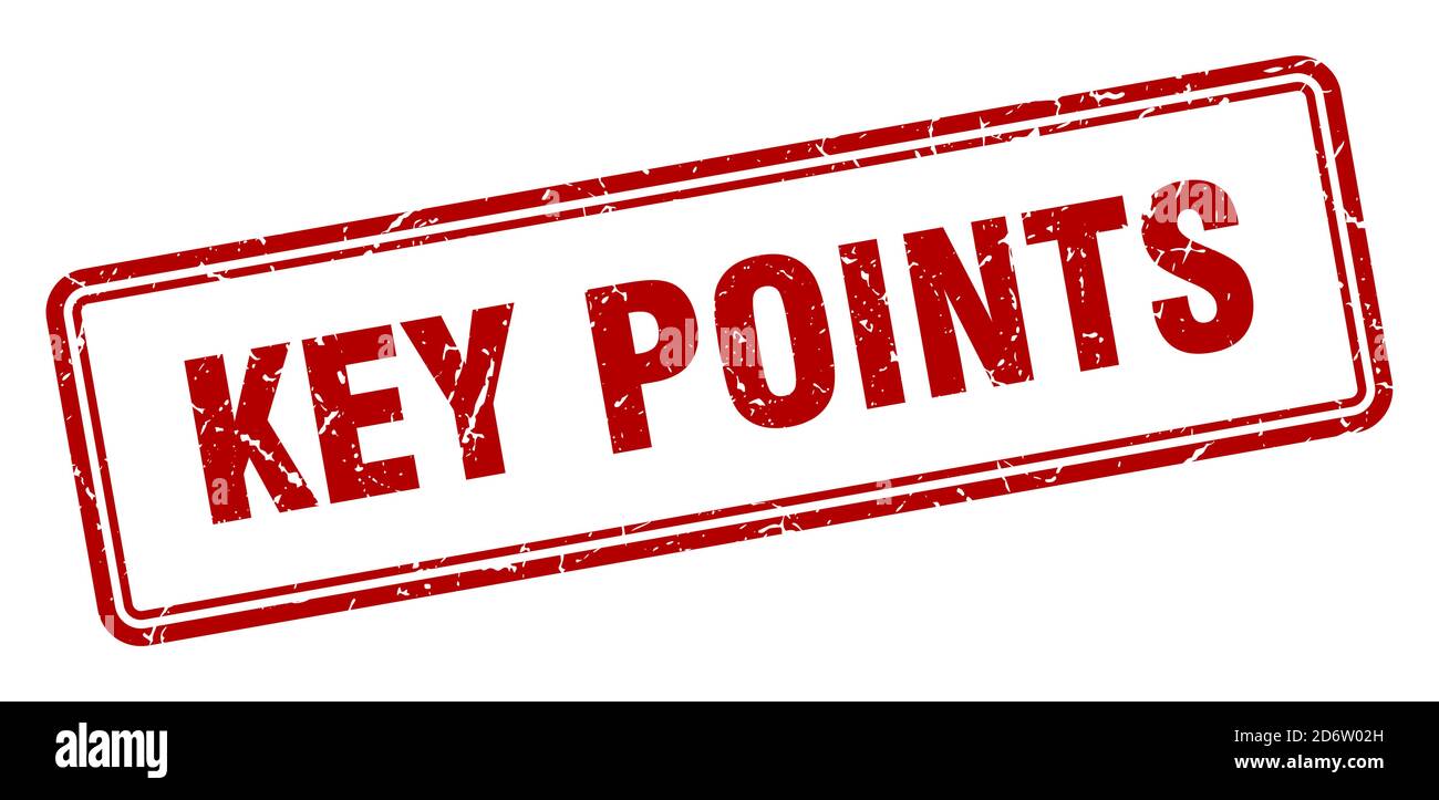 key points stamp. square grunge sign isolated on white background Stock ...