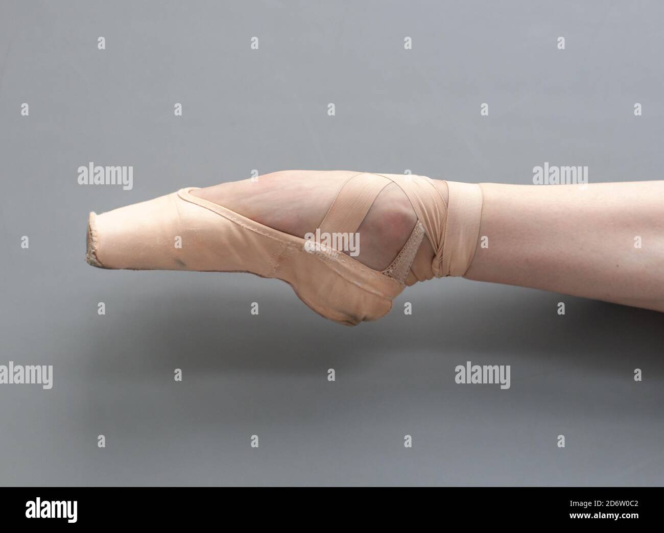 female ballet dancer feet with pointe shoes, close up detail shot Stock ...