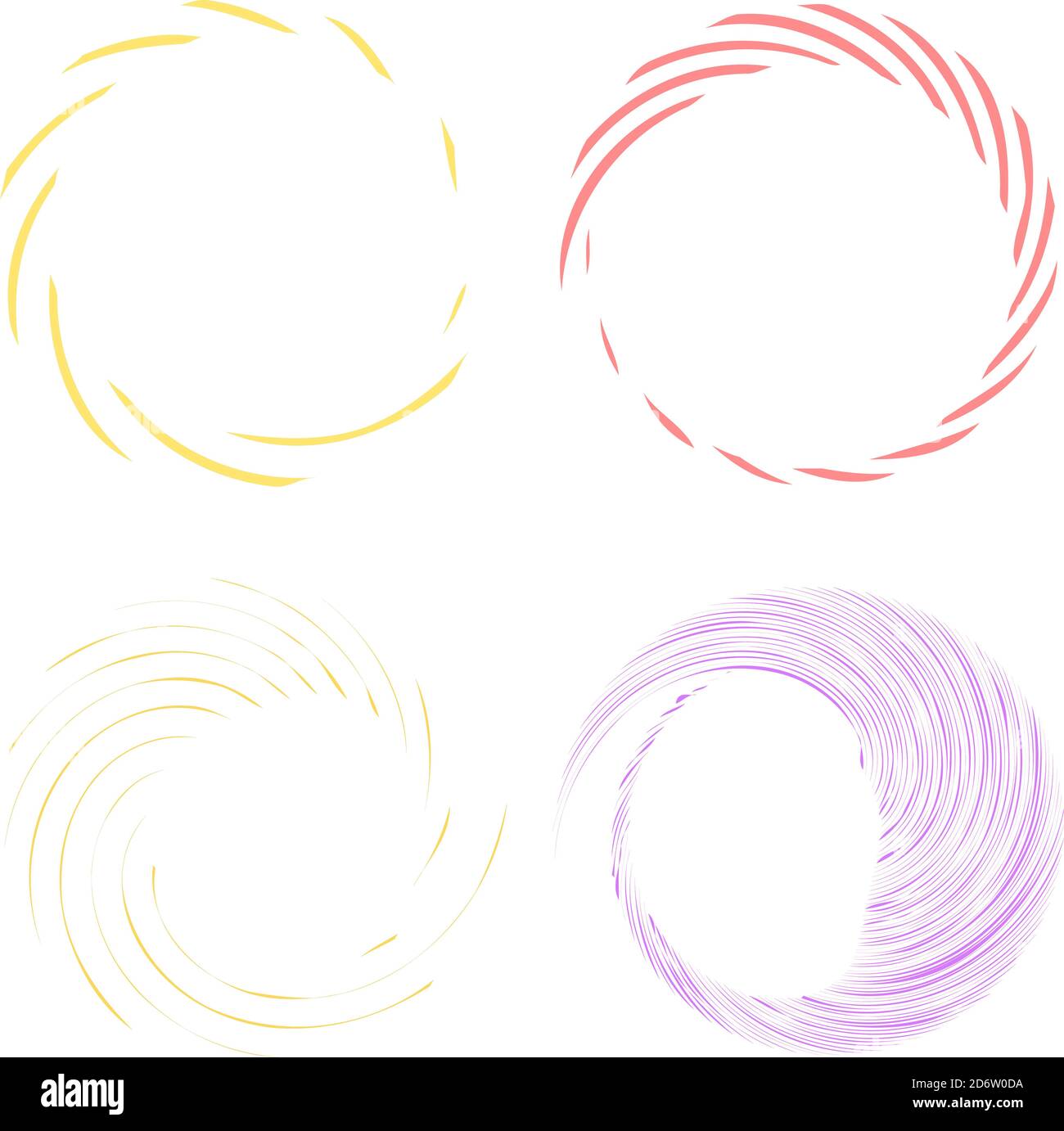 Circular Spiral, swirl, twirl design element. Concentric, radial and ...