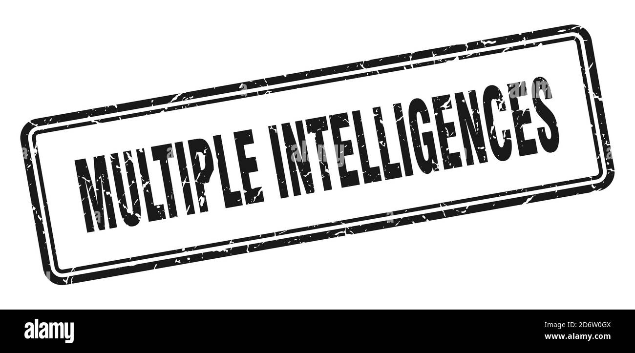 multiple intelligences stamp. square grunge sign isolated on white ...