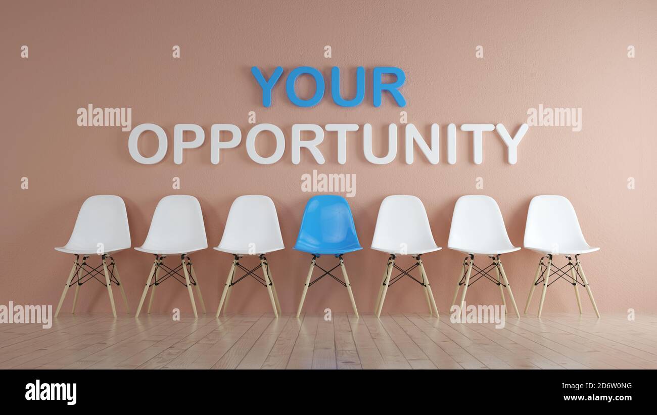 Waiting for job interview, this is your opportunity. Blue version Stock ...