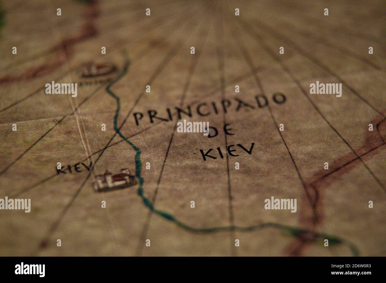 Old map showing the Principality of Kiev Stock Photo - Alamy