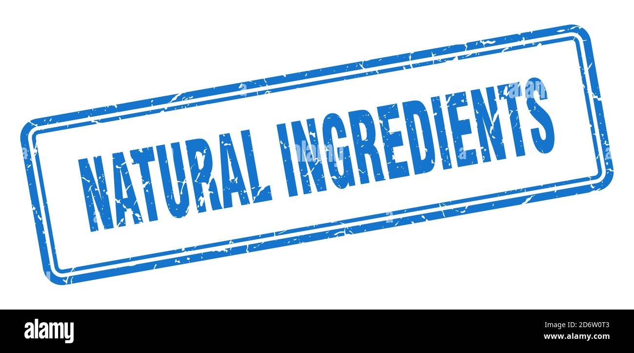 natural ingredients stamp. square grunge sign isolated on white ...