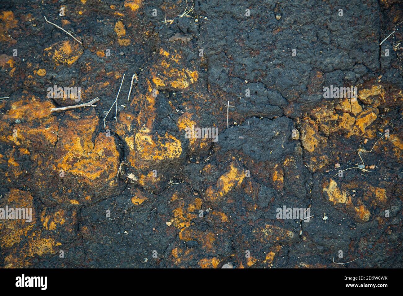 Texture of clay soil contaminated with dry oil Stock Photo - Alamy