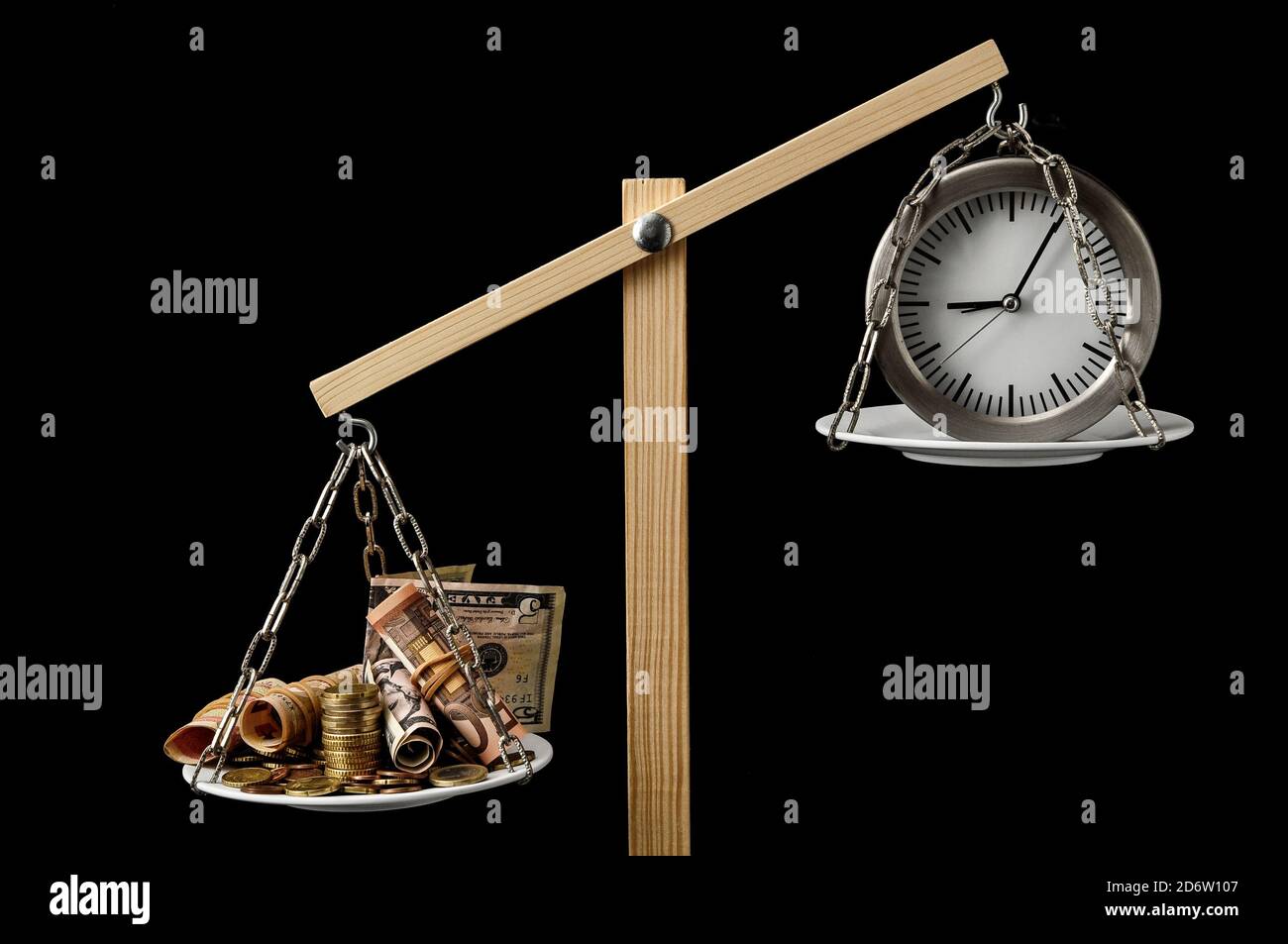 Clock and Currency Time is Money Concept Stock Photo - Alamy