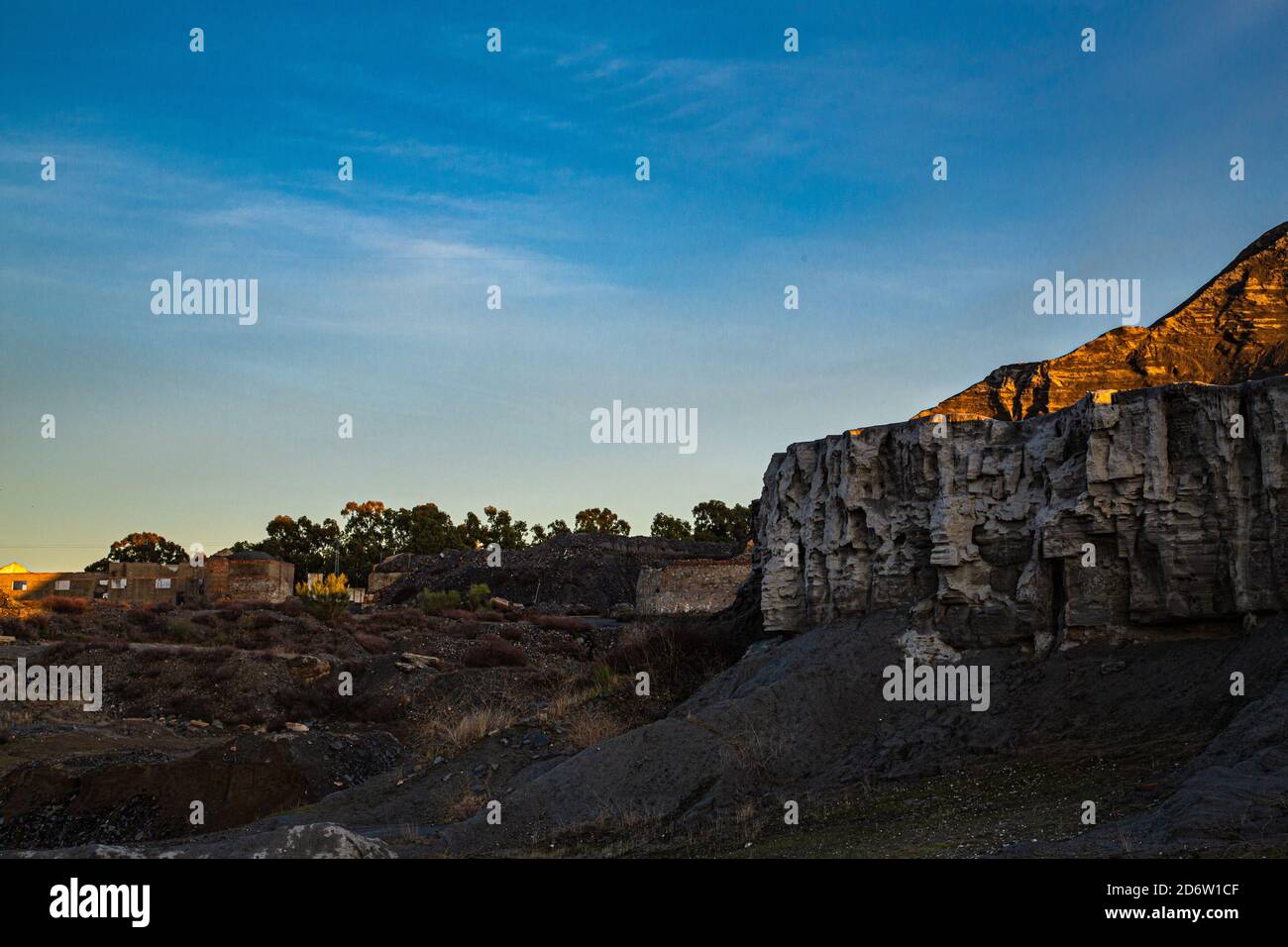 Coal mountain rubble cut with trees in the background Stock Photo - Alamy