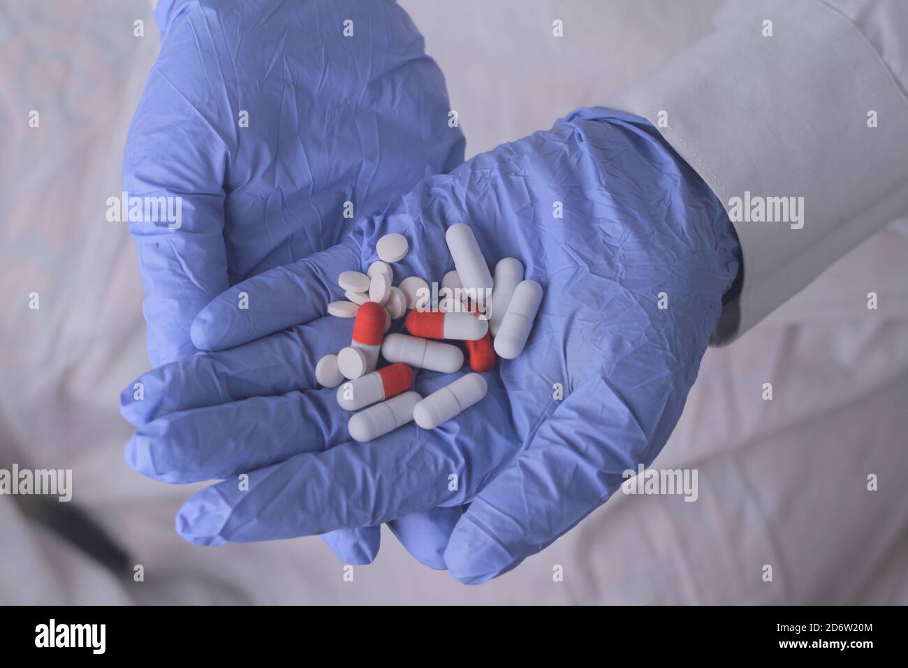 capsules and tablets in hand stock photo Stock Photo - Alamy