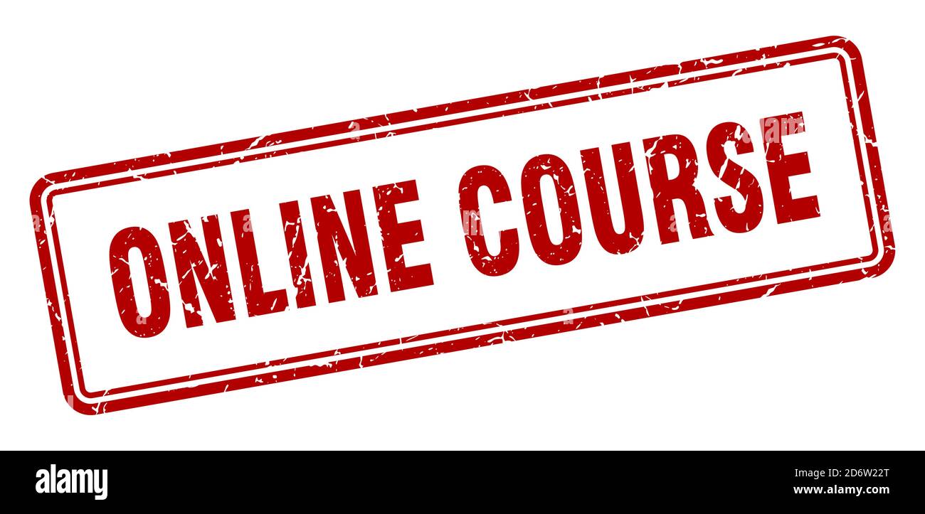online course stamp. square grunge sign isolated on white background Stock Vector Image & Art ...