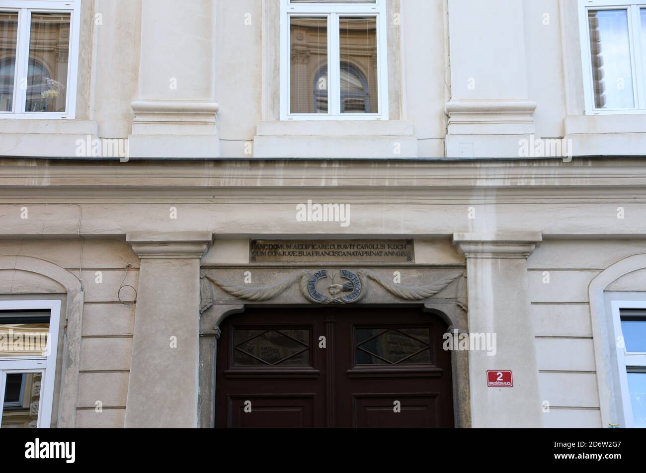 Facade of Anna House historic property at Maribor in Slovenia Stock ...