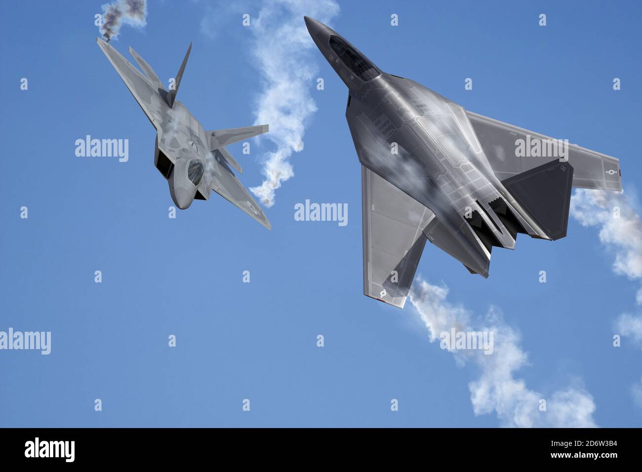 Lockheed Martin F-22 Raptor in a maneuvering fight with a 6th ...