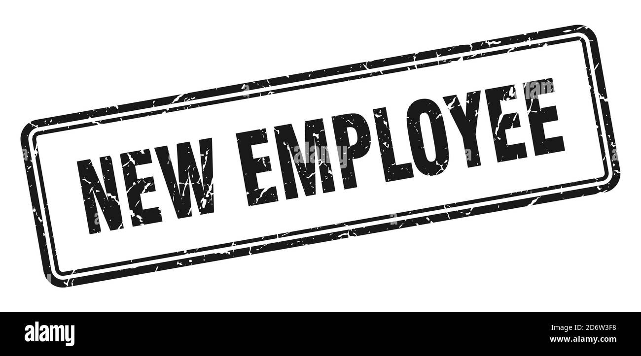 new employee stamp. square grunge sign isolated on white background ...