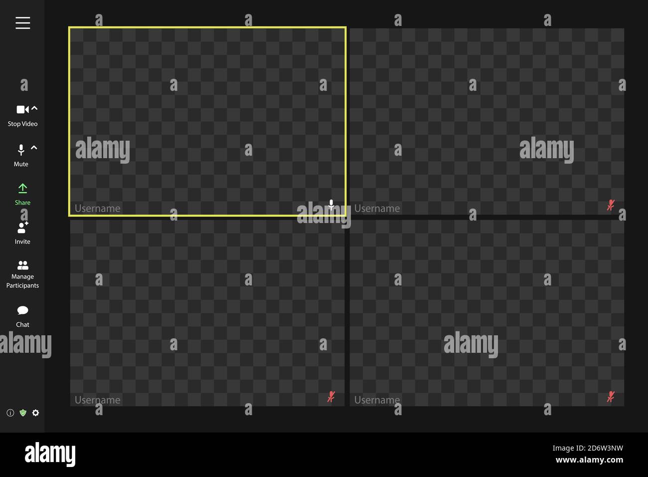 Template video conference user interface, video conference calls window ...
