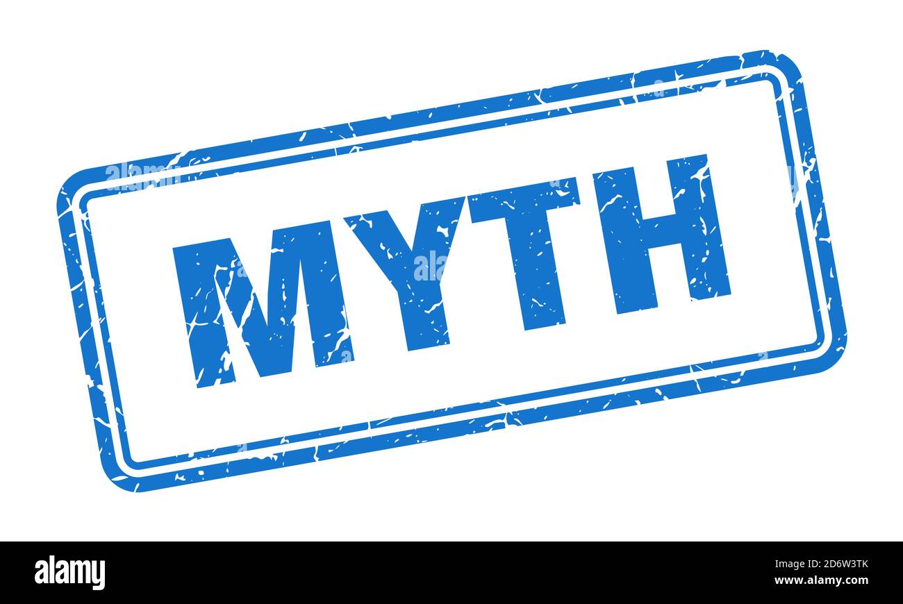 myth stamp. square grunge sign isolated on white background Stock ...