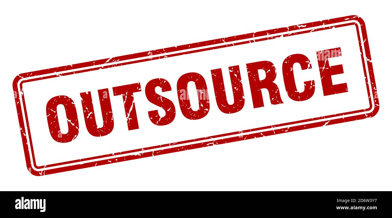 outsource stamp. square grunge sign isolated on white background Stock ...