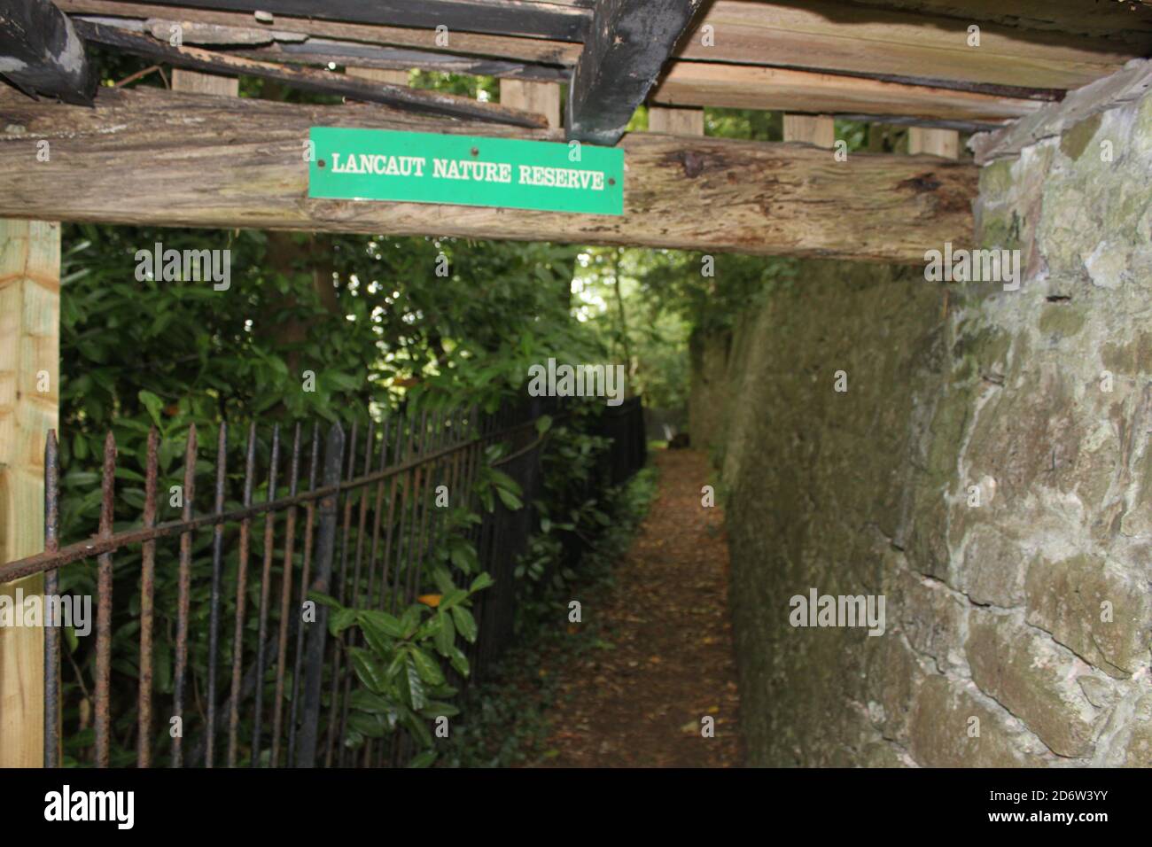 Lancaut Nature Reserve sign. Offa's Dyke Path. National Trail. Long ...