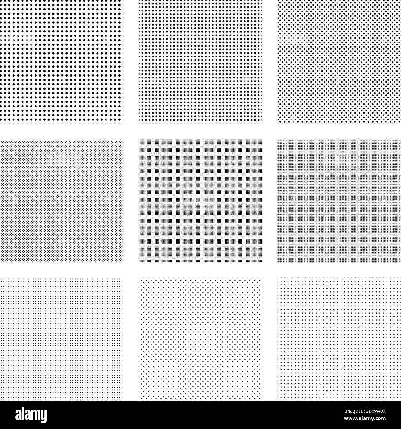 Black and white seamless circles, dots, speckles pattern set ...