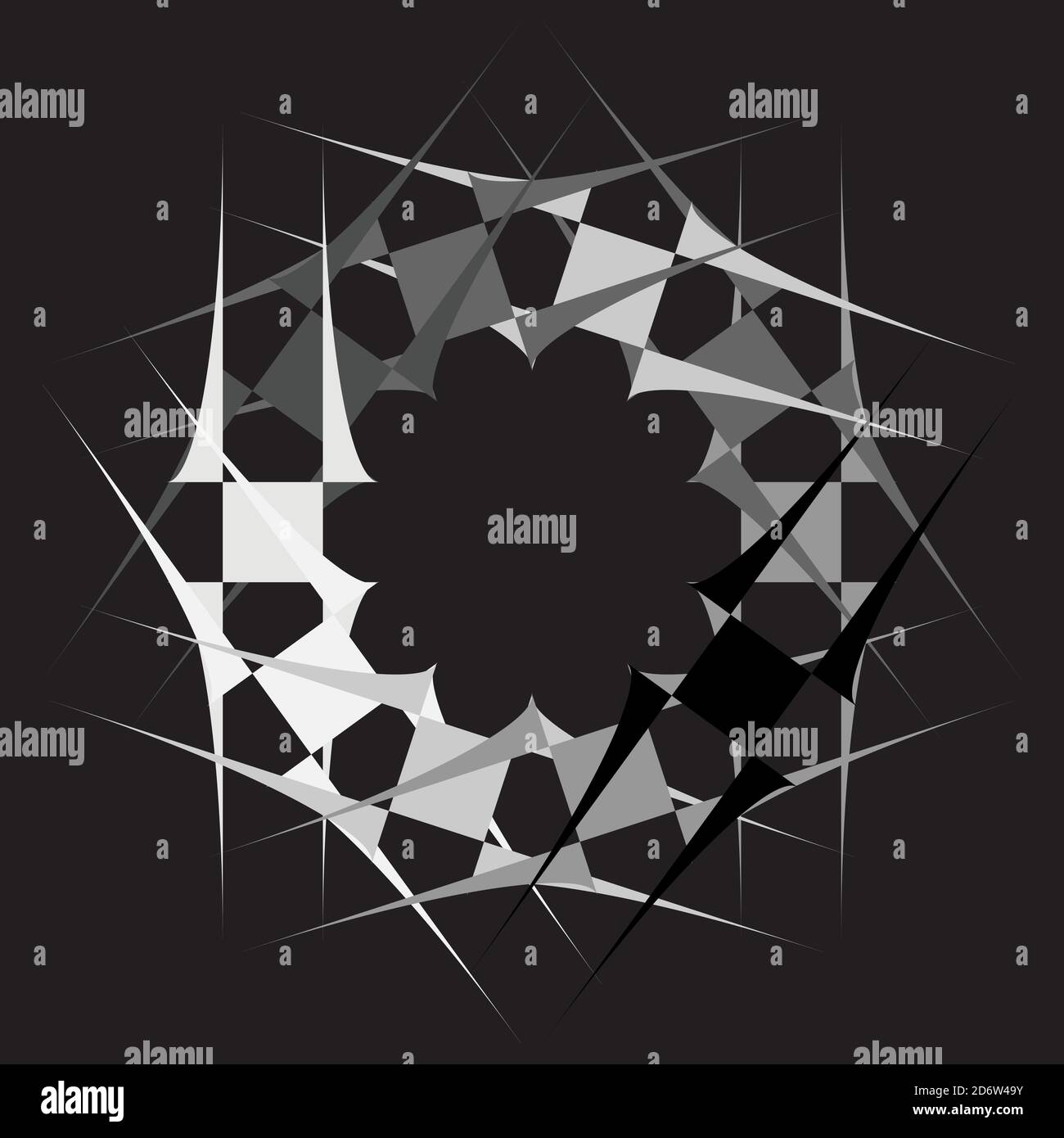 Grayscale abstract mandala, motif shape. Abstract logo, element ...