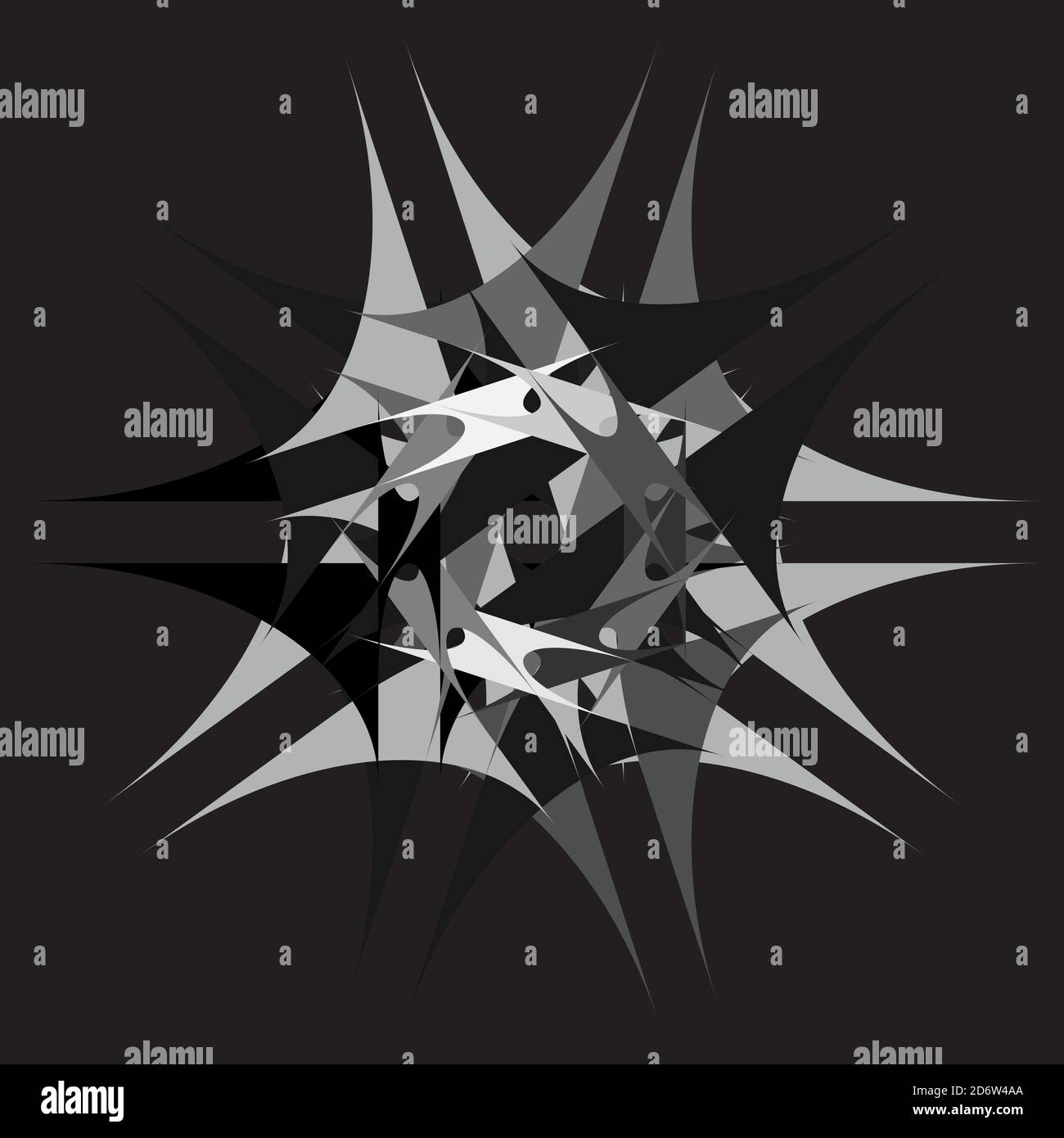 Grayscale abstract mandala, motif shape. Abstract logo, element ...