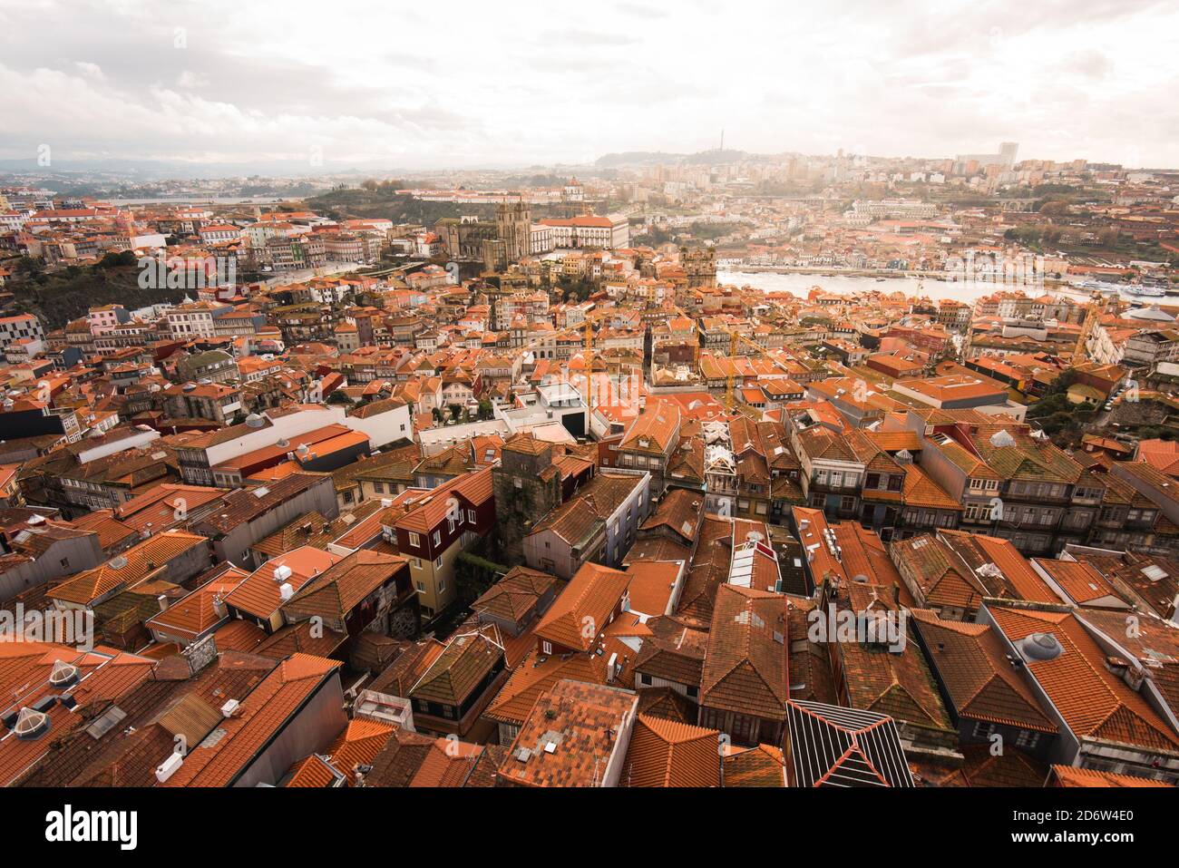 Aerial View of Red Tiled Rooftops of Houses in the Historical Part of ...
