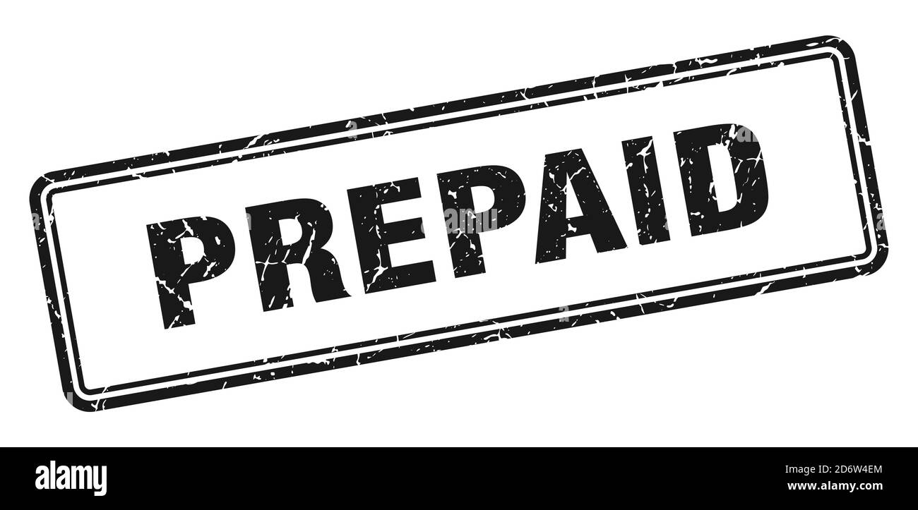 prepaid stamp. square grunge sign isolated on white background Stock ...