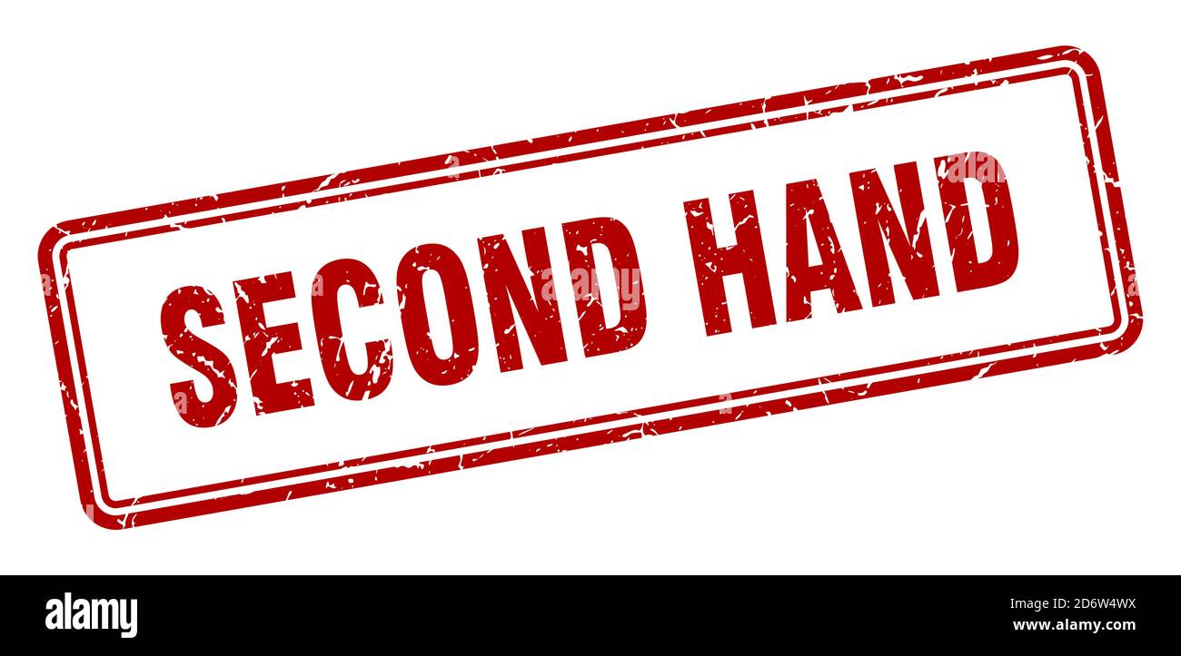 second hand stamp. square grunge sign isolated on white background ...
