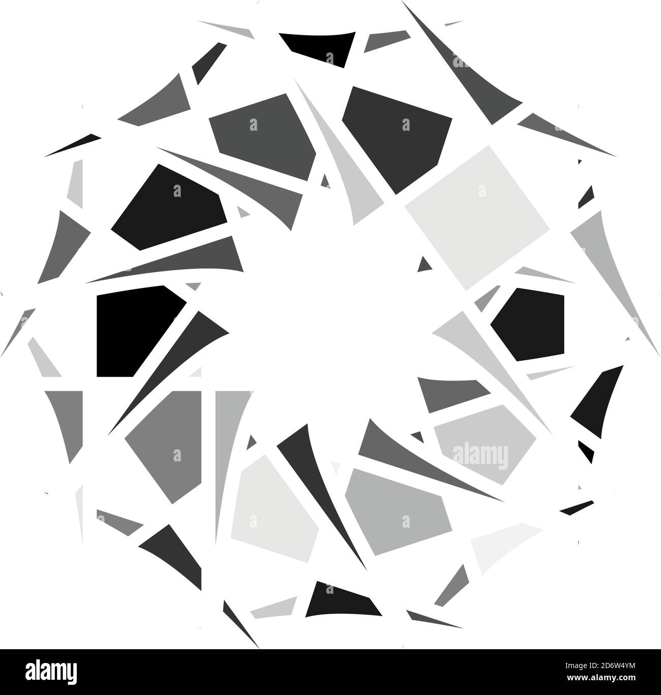 Grayscale abstract mandala, motif shape. Abstract logo, element ...