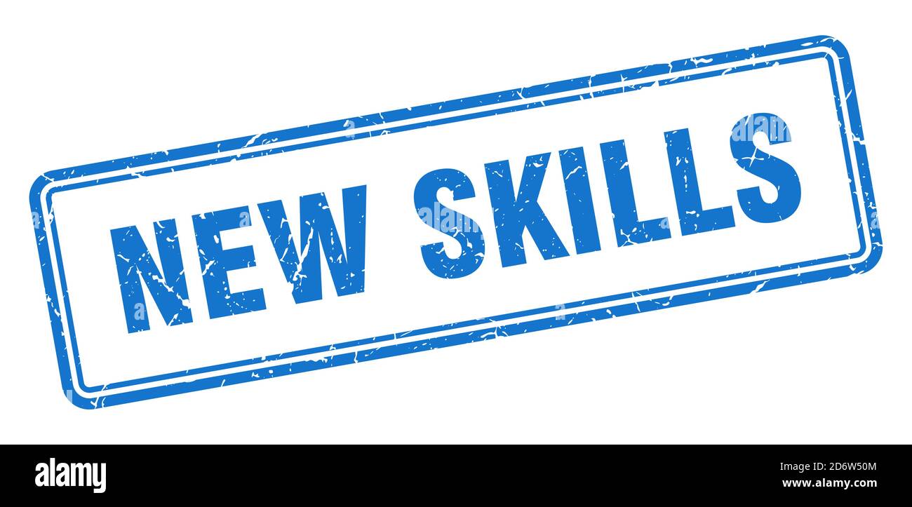 new skills stamp. square grunge sign isolated on white background Stock ...