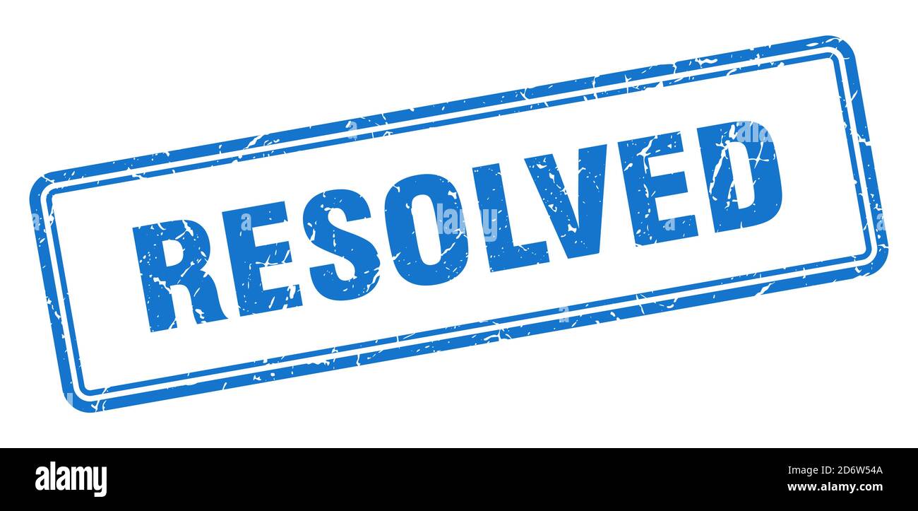 resolved stamp. square grunge sign isolated on white background Stock Vector Image & Art - Alamy
