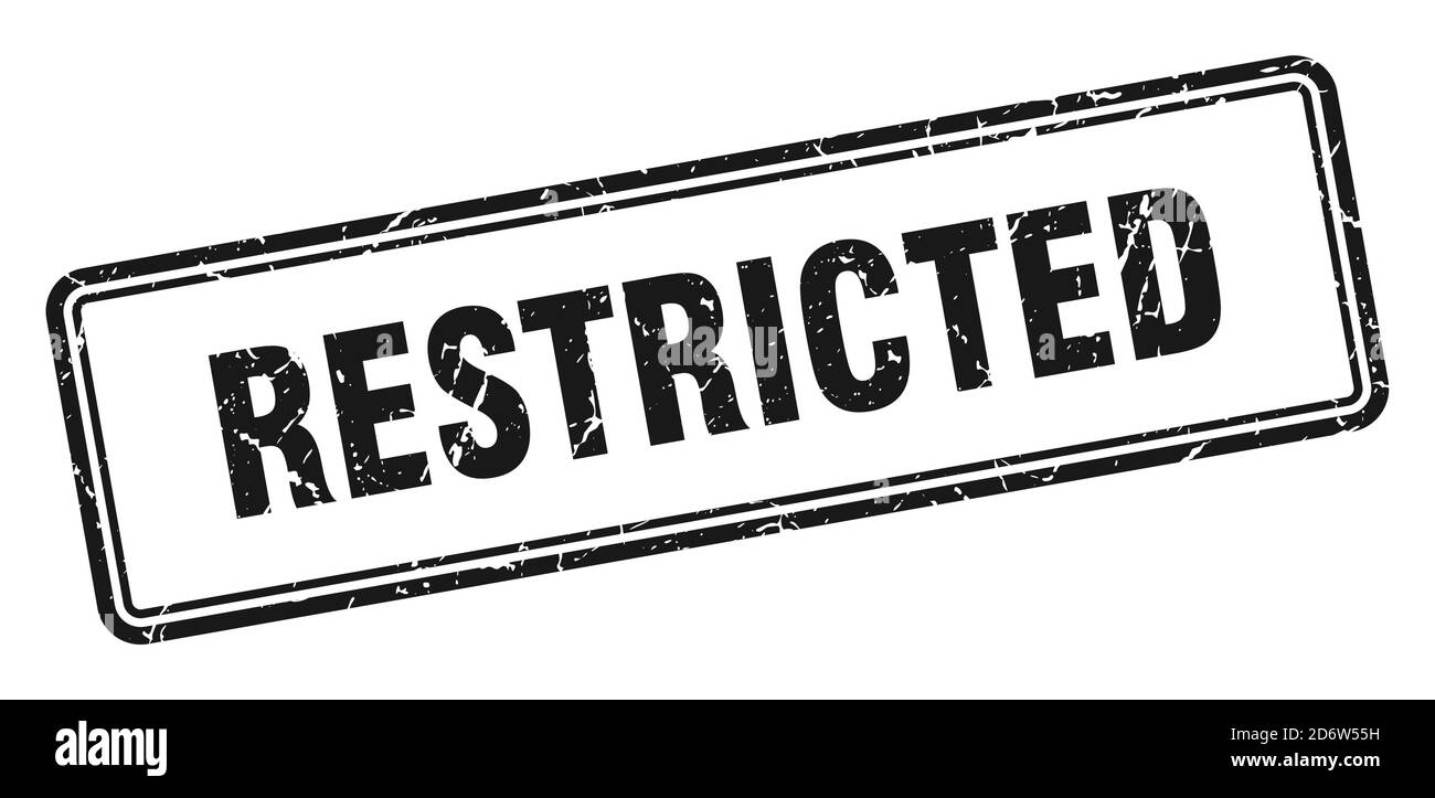 restricted stamp. square grunge sign isolated on white background Stock ...