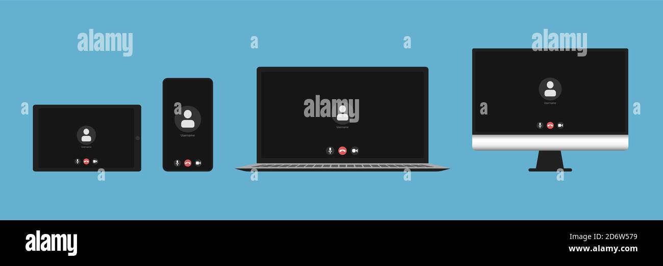 Video call screen Stock Vector Images - Alamy