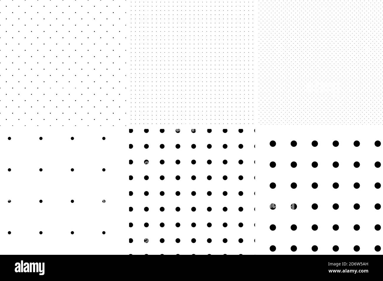 Black and white seamless circles, dots, speckles pattern set ...