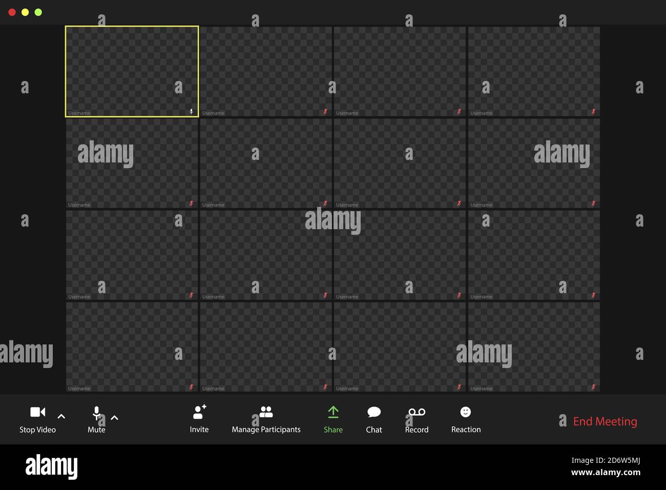 Template video conference user interface, video conference calls window ...
