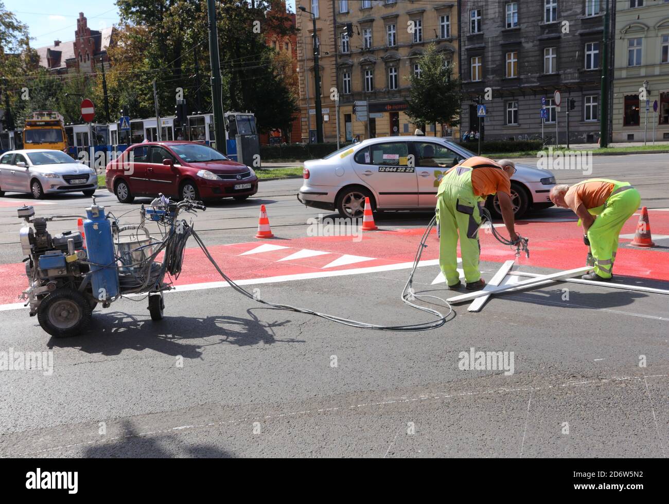 Road signs marking repairing hi-res stock photography and images - Alamy