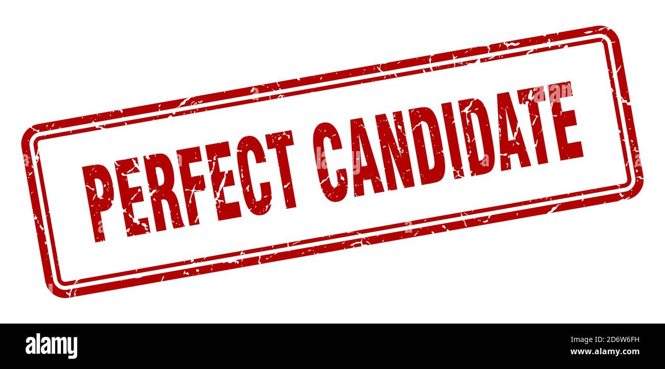 perfect candidate stamp. square grunge sign isolated on white ...