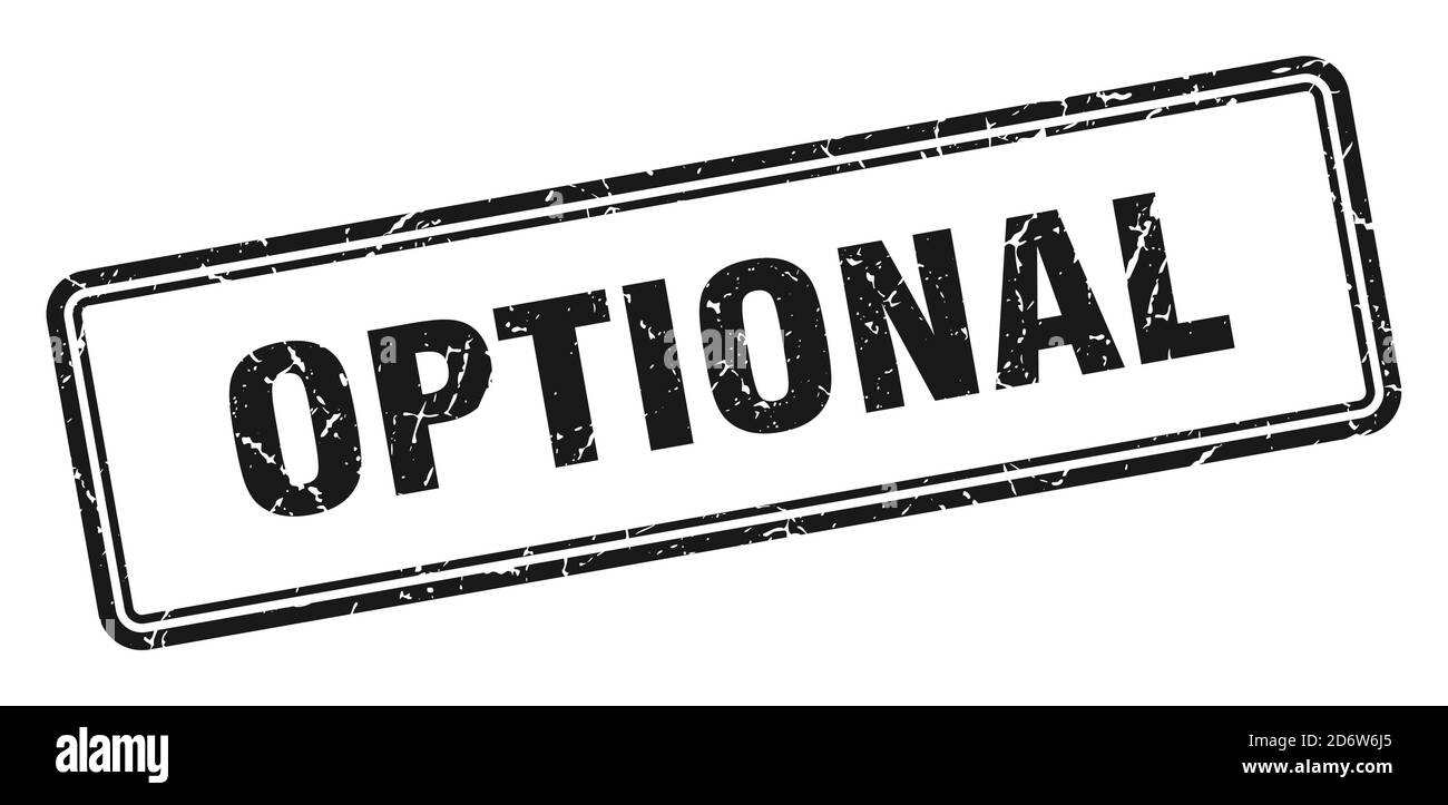 optional stamp. square grunge sign isolated on white background Stock ...