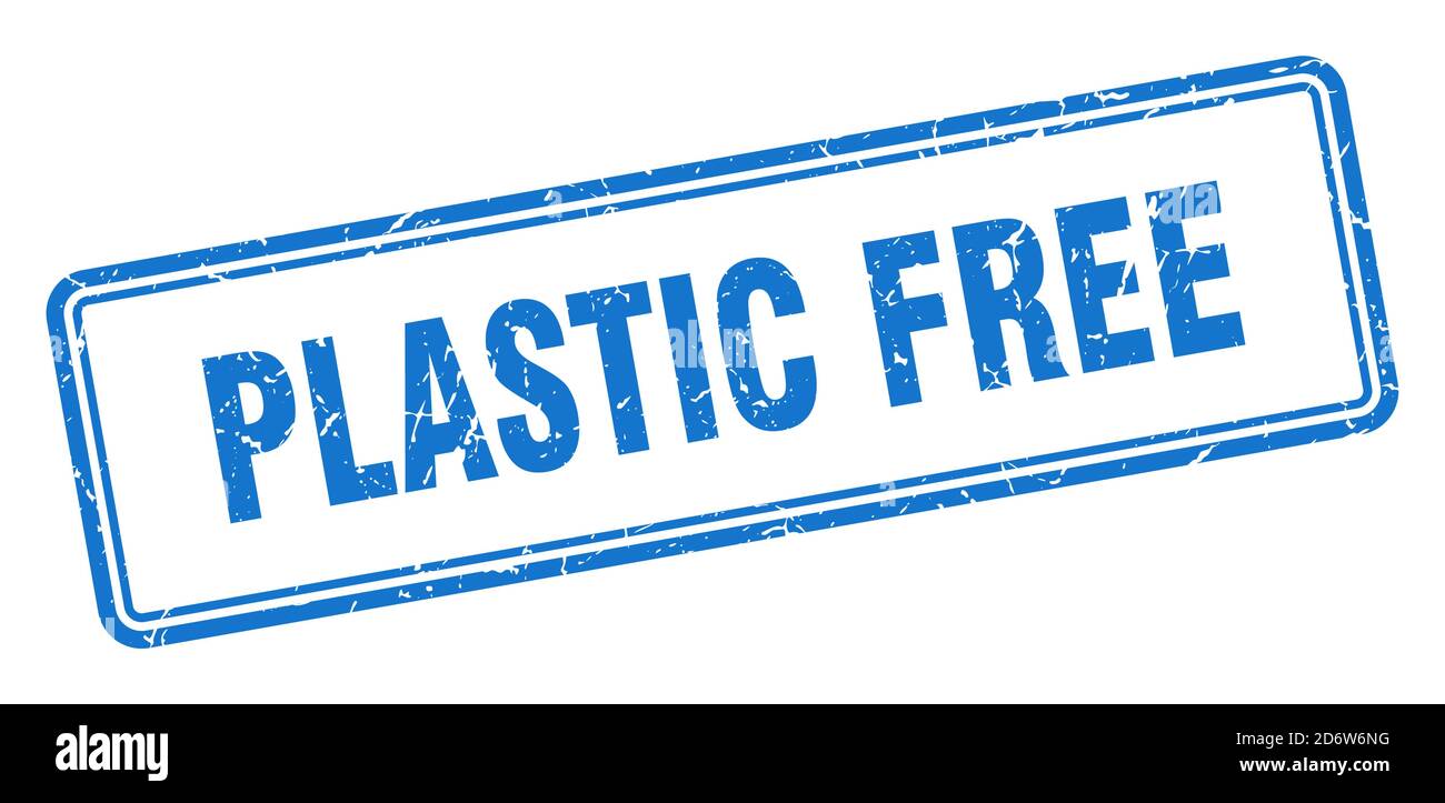 plastic free stamp. square grunge sign isolated on white background ...