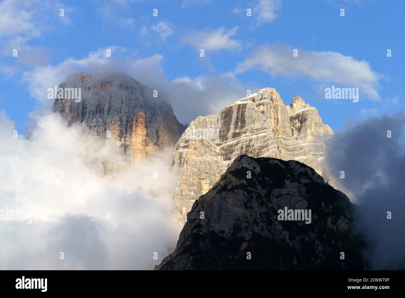 Mountain landscape at summer along the road to Forcella Staulanza at ...