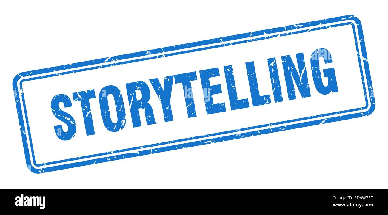 storytelling stamp. square grunge sign isolated on white background ...