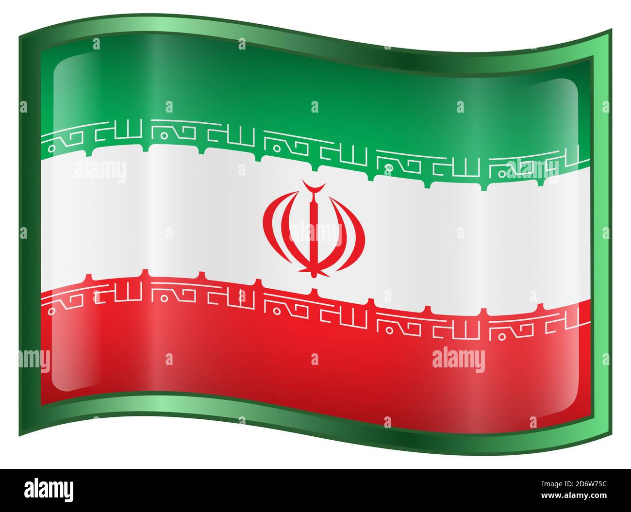 Iran Flag Icon Stock Photo - Alamy