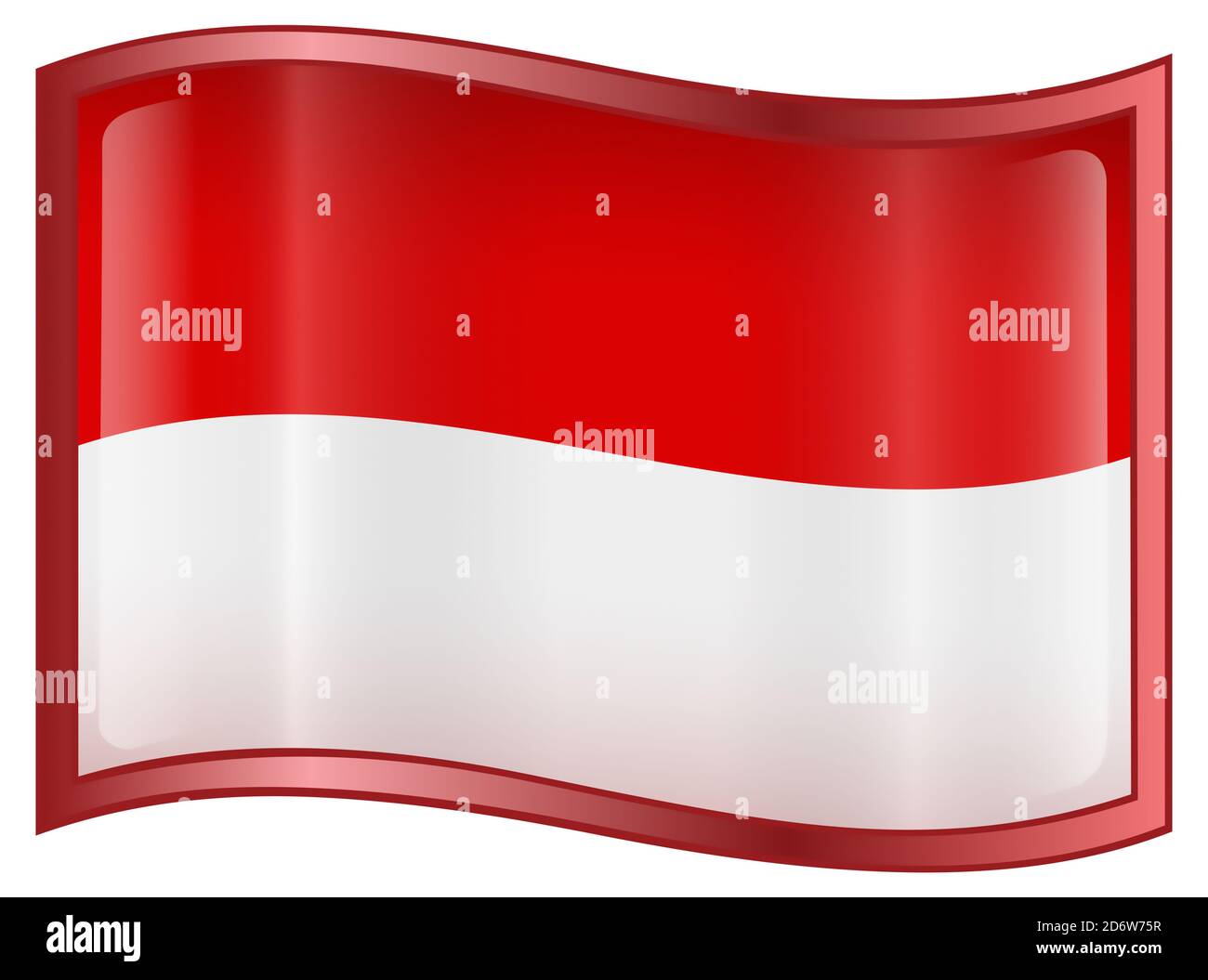 Indonesia Flag Icon, isolated on white background Stock Photo - Alamy