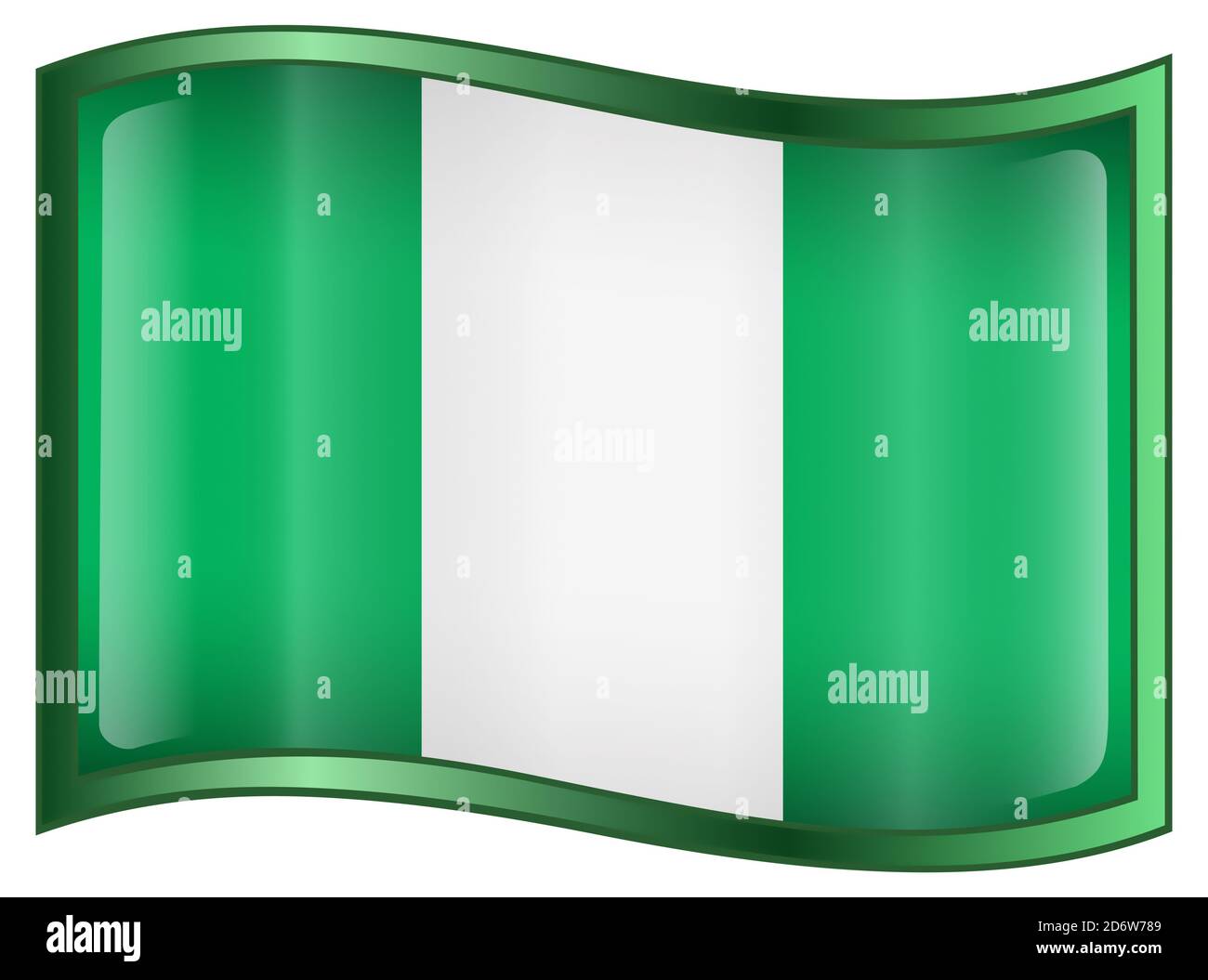 Nigeria Flag Icon, isolated on white background Stock Photo - Alamy