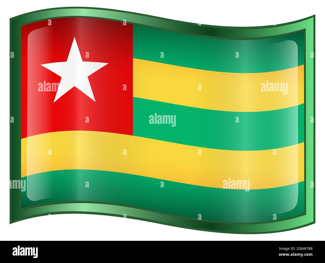 Togo flag on white Cut Out Stock Images & Pictures - Alamy