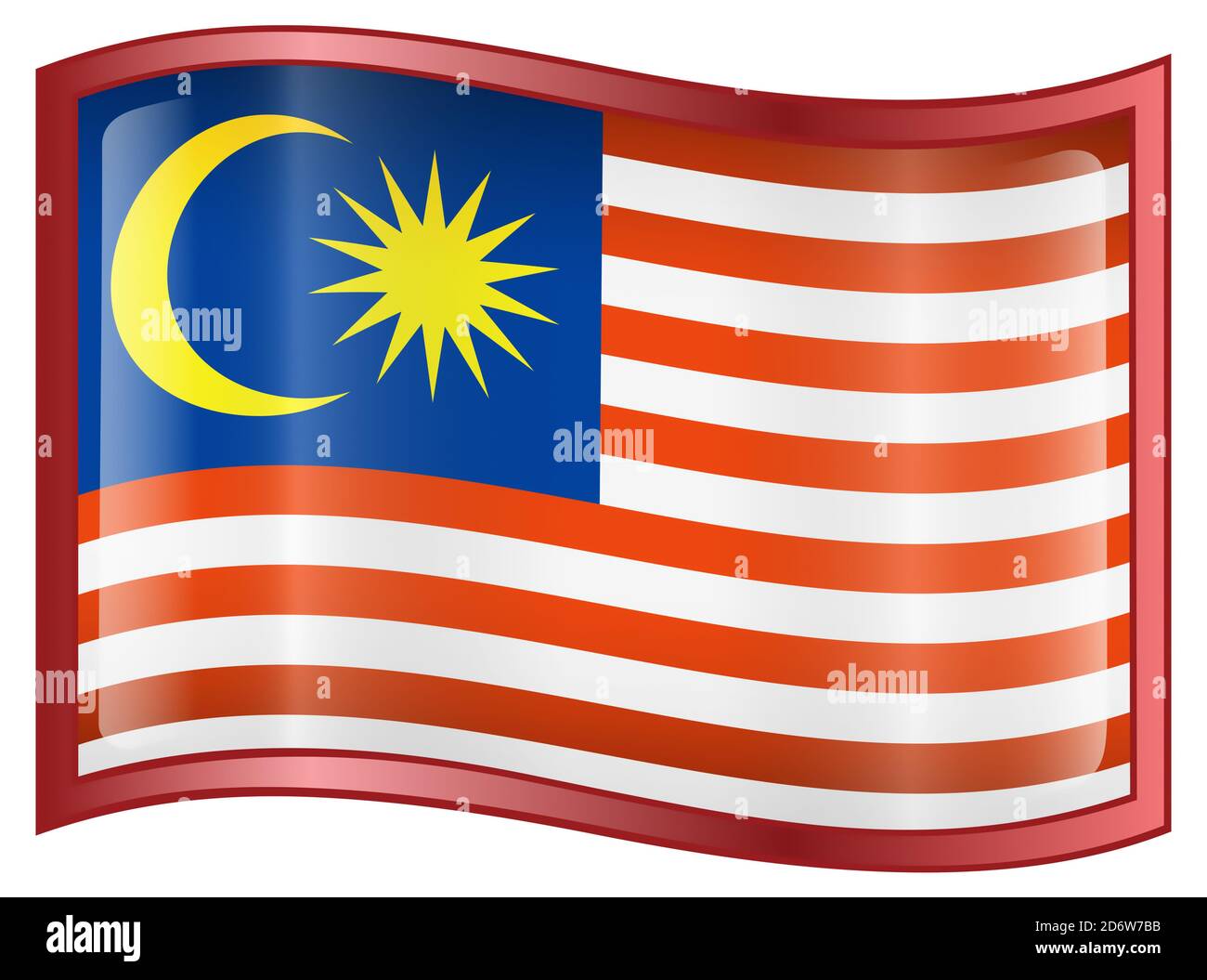 Malaysia Flag Icon Stock Photo - Alamy