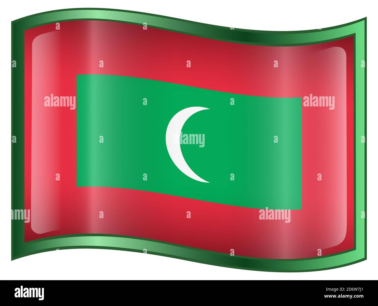 Maldives Flag icon Stock Photo - Alamy