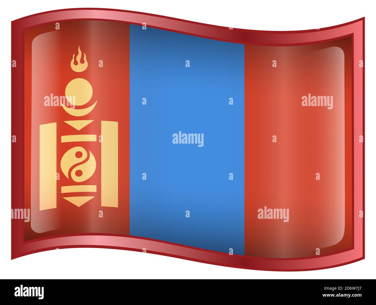 Mongolia Flag icon Stock Photo - Alamy
