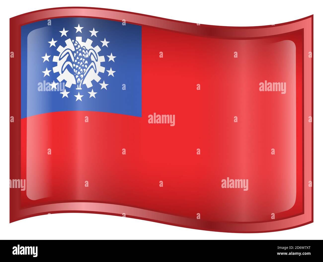 Myanmar Flag icon Stock Photo - Alamy